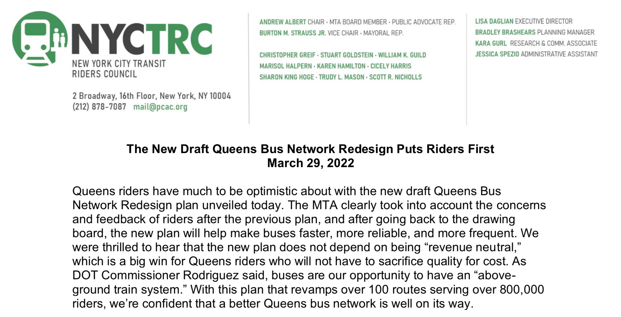 The New Draft Queens Bus Network Redesign Puts Riders First - PCAC