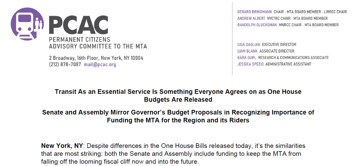 Transit As an Essential Service Is Something Everyone Agrees on as One House Budgets Are ...