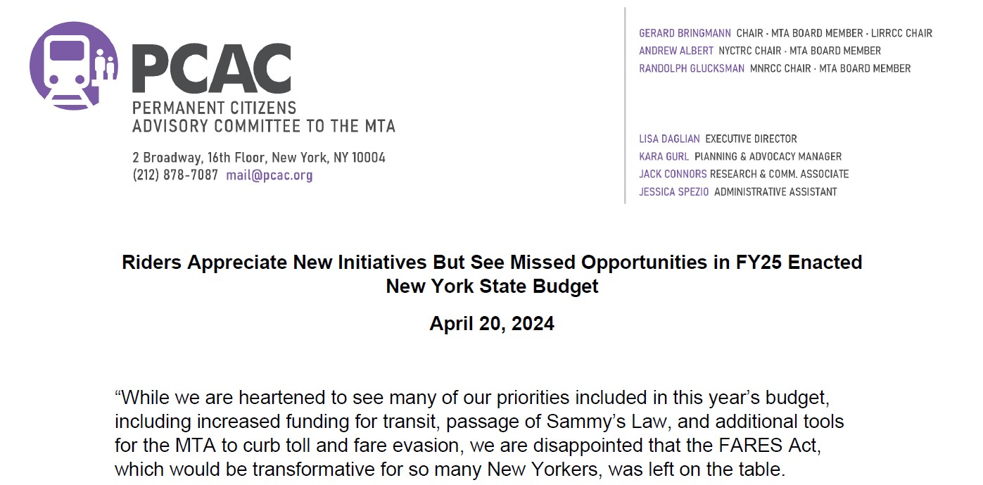 Riders Appreciate New Initiatives But See Missed Opportunities in FY25 ...